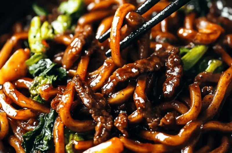 Ultimate Delicious Black Pepper Beef Udon in 20 Minutes