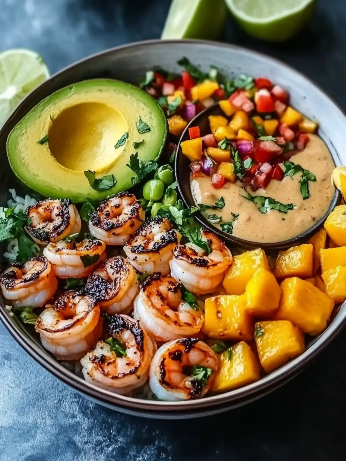 Ultimate Shrimp and Avocado Bowls with Delicious Mango Salsa