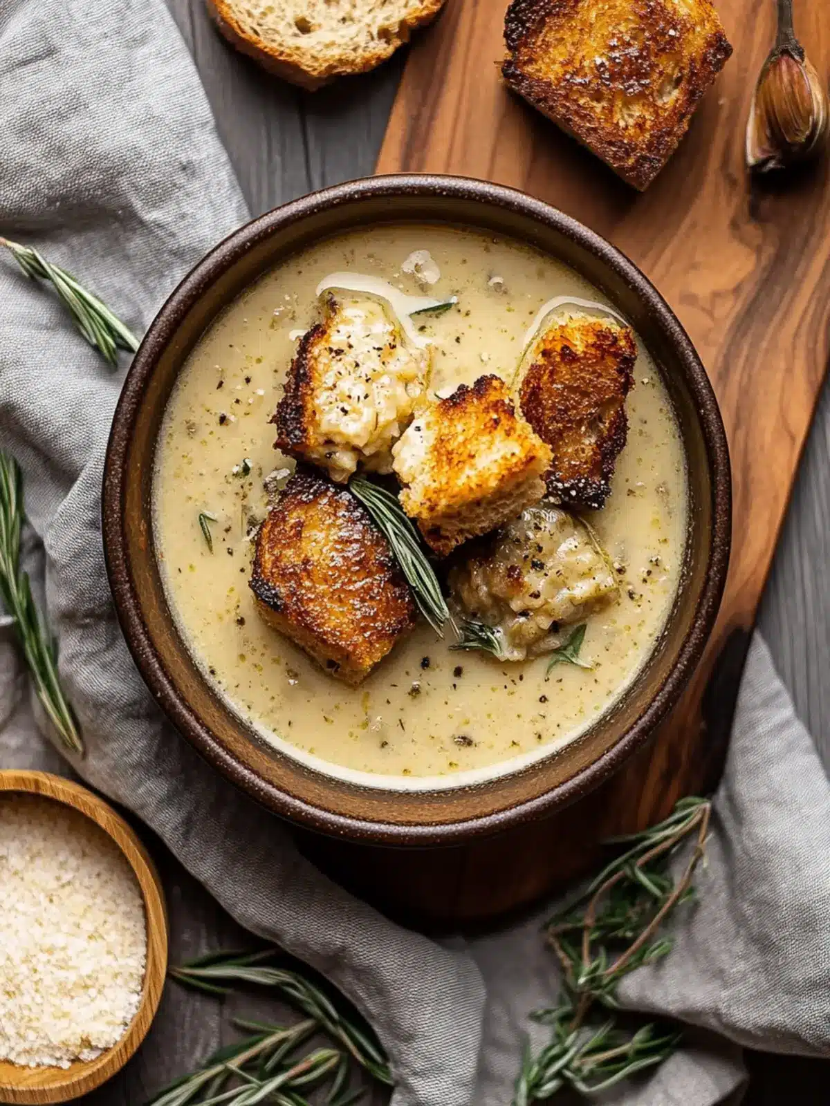 Irresistible Garlic Bread Soup: Comforting & Creamy Delight