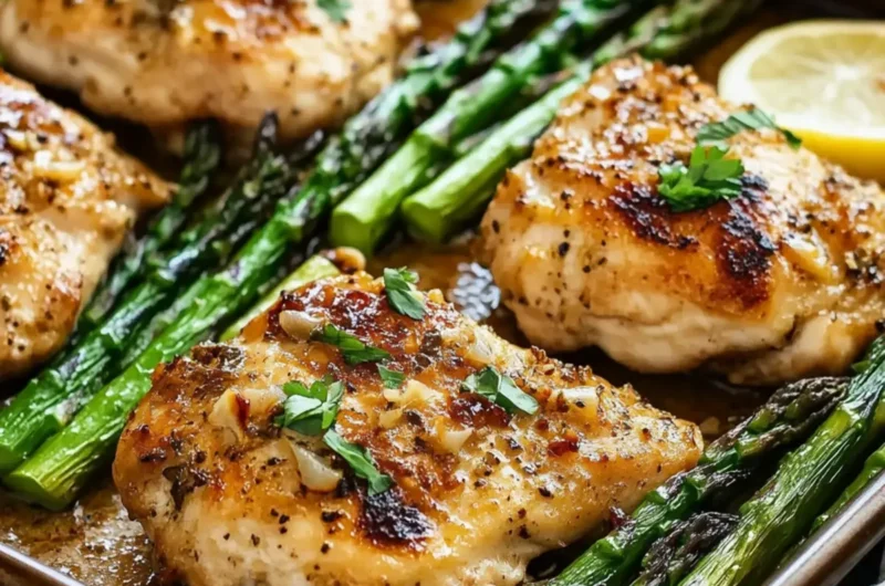 Ultimate Low Calorie Sheet Pan Lemon Chicken & Asparagus