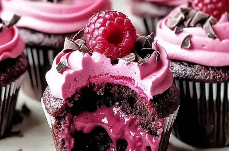 Easy Decadent Raspberry Chocolate Lava Cupcakes