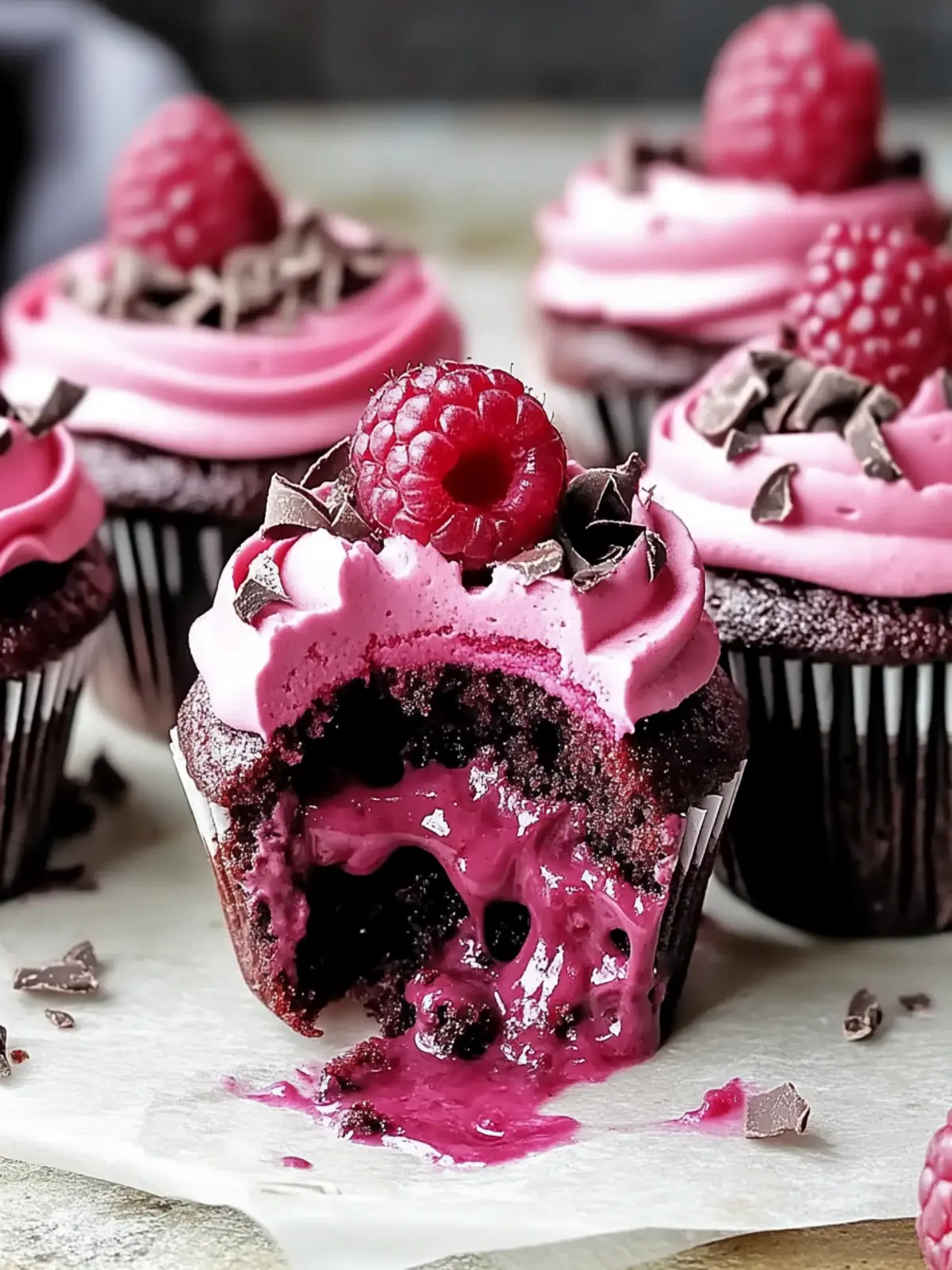 Easy Decadent Raspberry Chocolate Lava Cupcakes