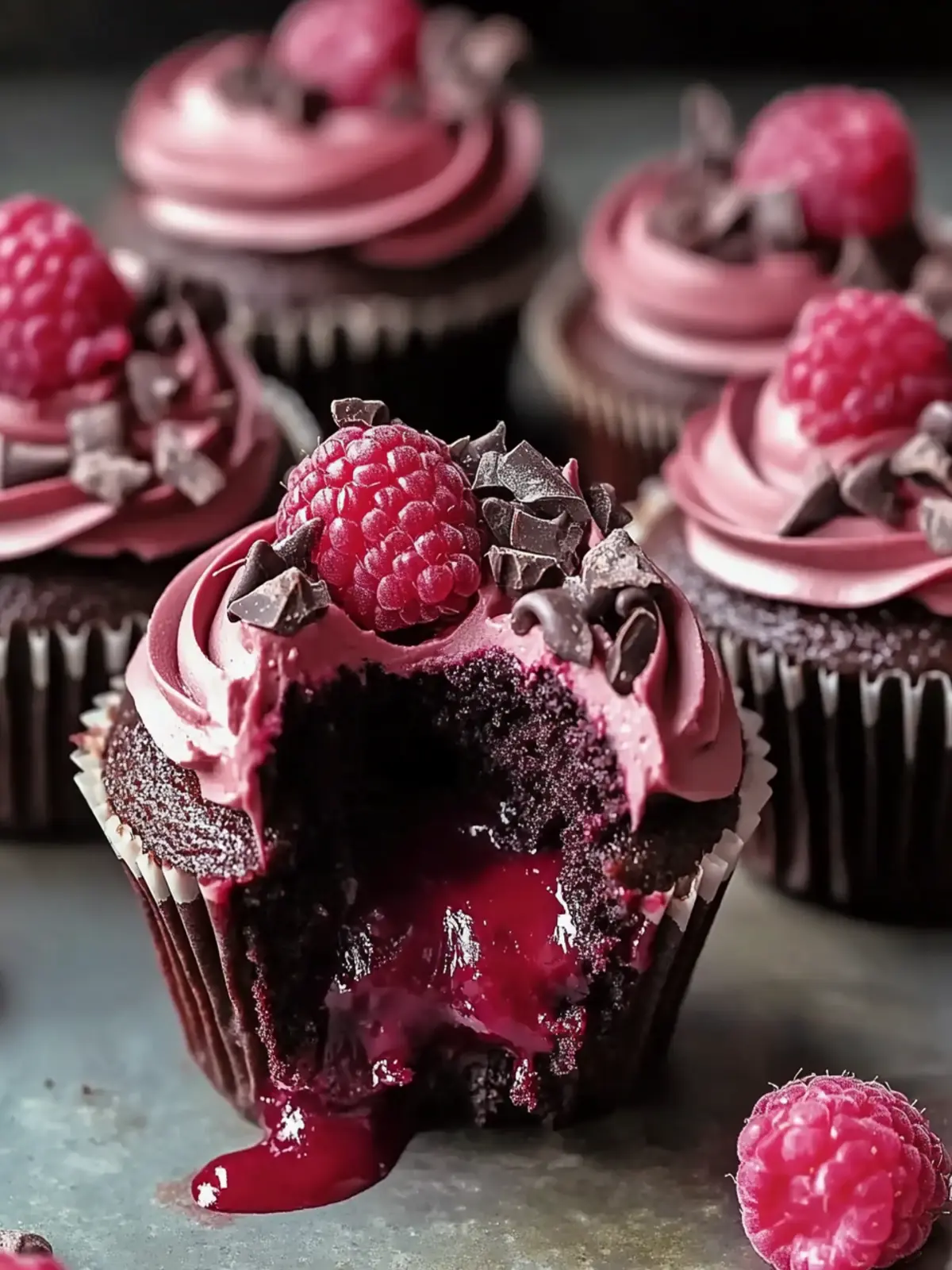 Easy Decadent Raspberry Chocolate Lava Cupcakes