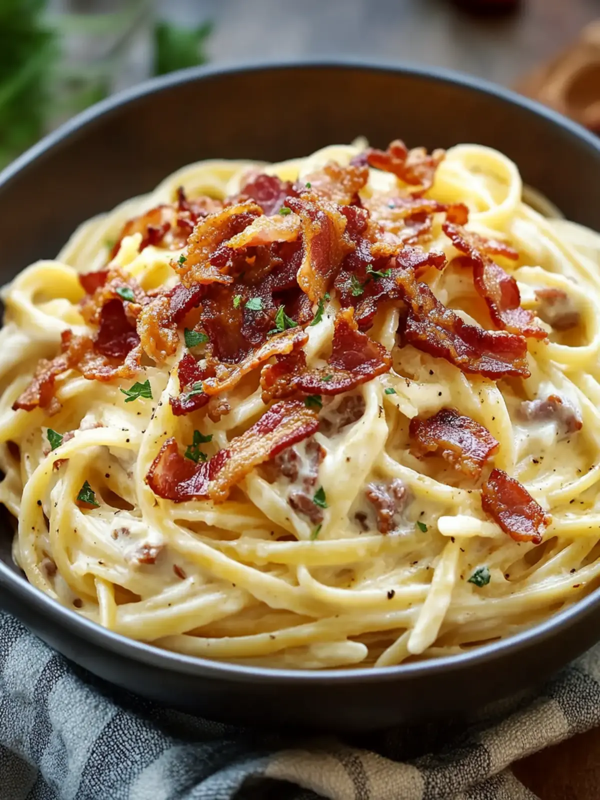 Ultimate Creamy Bacon & Caramelized Onion Pasta - Deliciously Rich